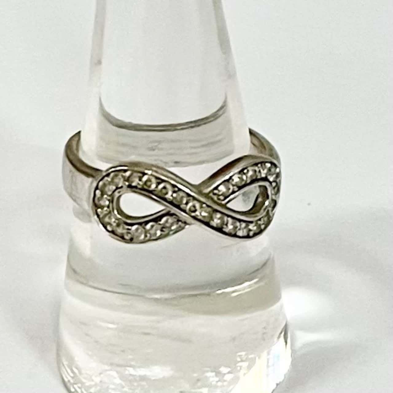 Silver Gemstone Infinity Ring