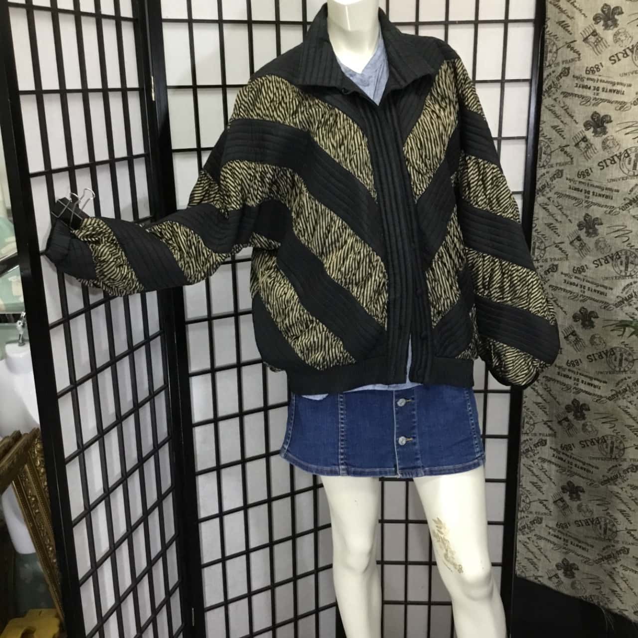 80's Unisex Size L / XL Black / Brown Jacket