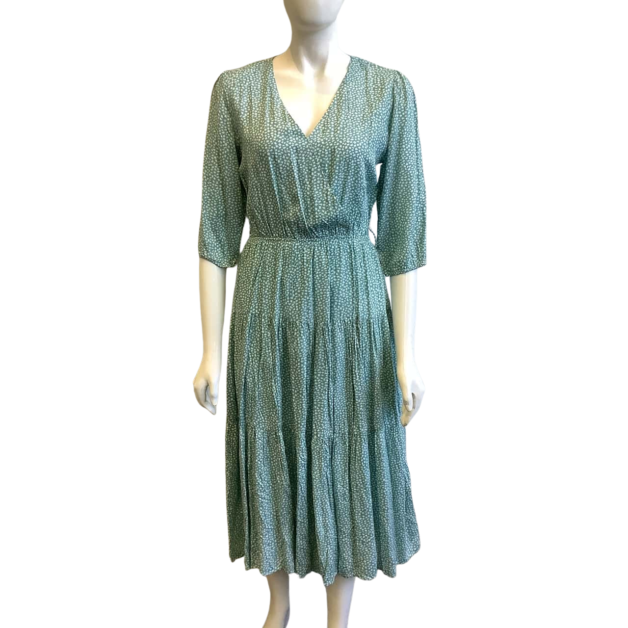 BNWT St.Frock Women's Size 10 Kintan Midi Dress Dusty Teal with White ...