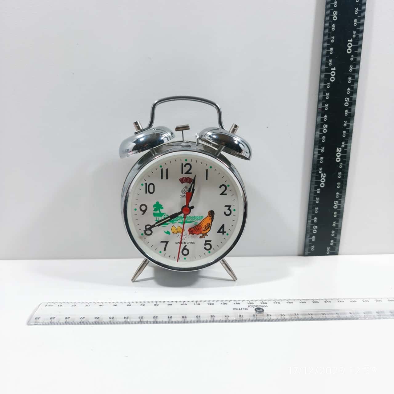 Vintage 90s Diamond China Animated Rooster Alarm Clock Working (s)