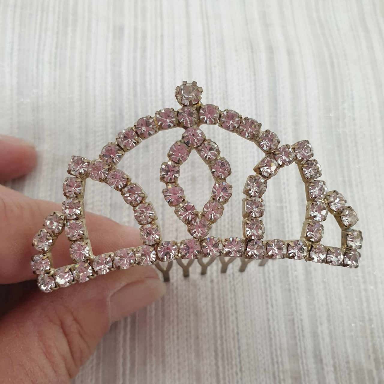 Small Diamante Rhinestone Tiara Style Hair Comb - Wedding /Bridal /Rave ...