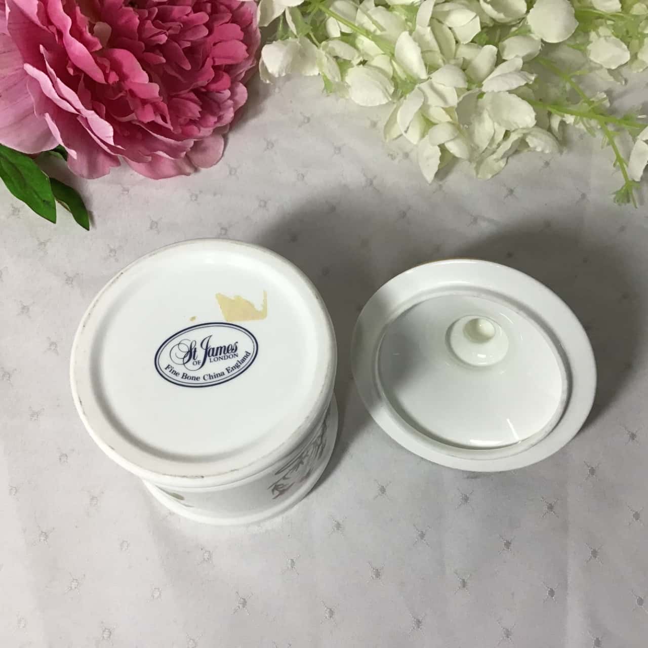 St James of London Floral Pattern Fine Bone China Container with Lid(s)