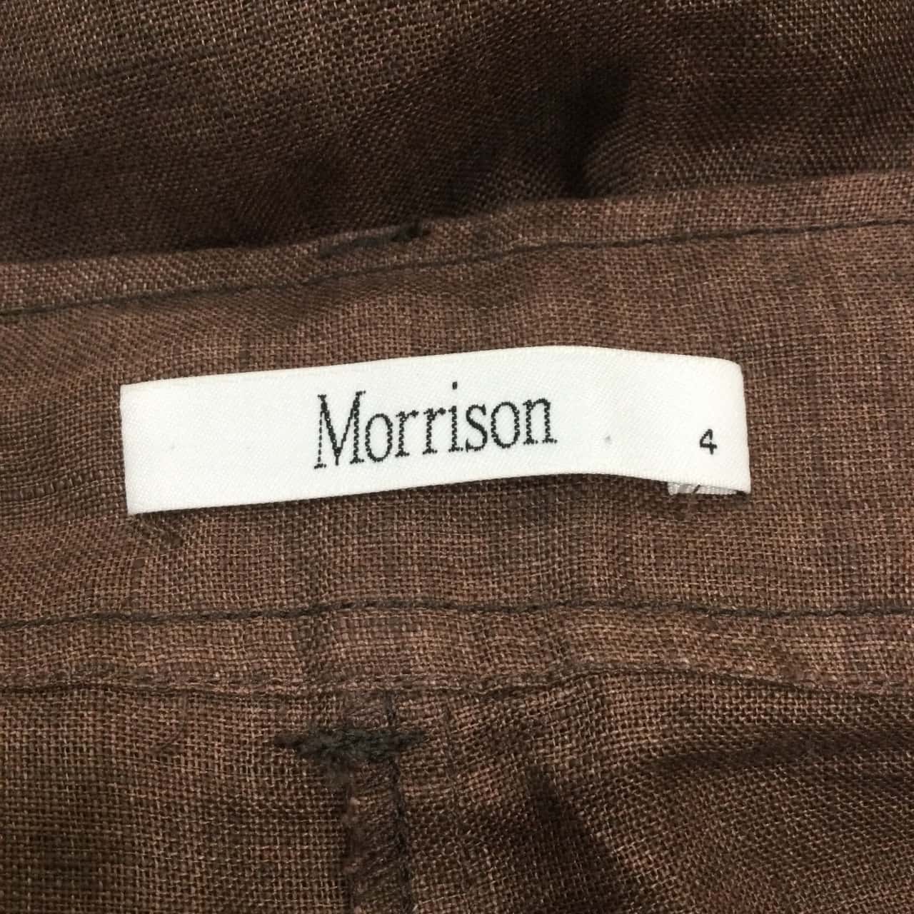 Morrison Womens Linen Casual Pants, Size 4 Brown (s)