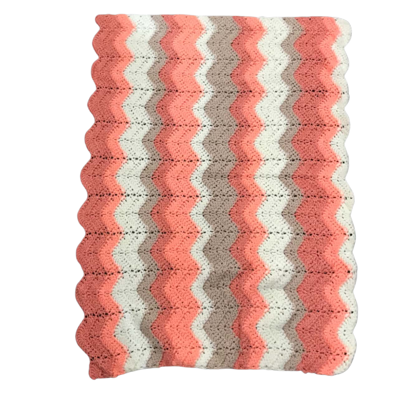 Hand Made Pretty Crocheted Throw 100 cm x 80 cm Apricot, Beige Cream ...