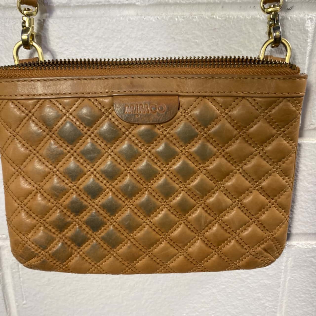 Mimco Womens Small Leather Handbag Brown (s)