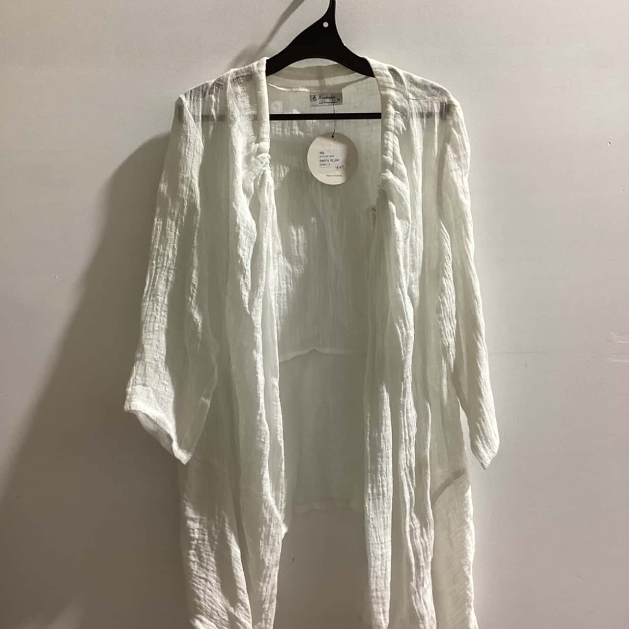 JGeneration Womens Size 14 Linen Open Jacket White