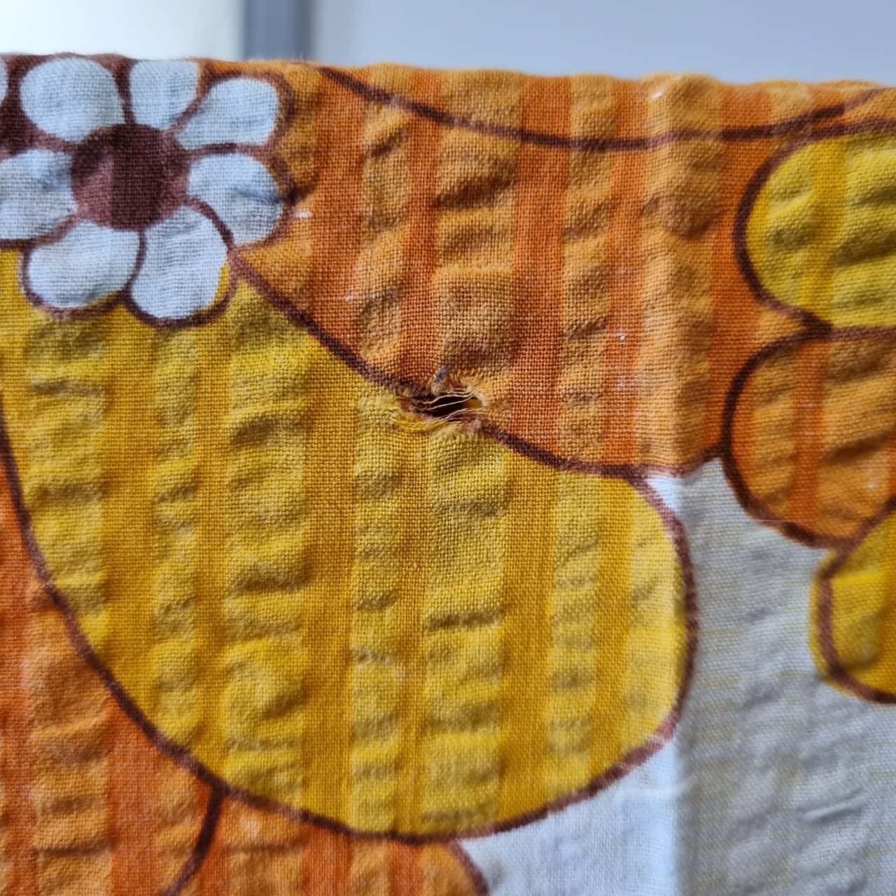 Retro Orange Rust Flower Power Table Cloth(s) - Used Good | Salvos Stores