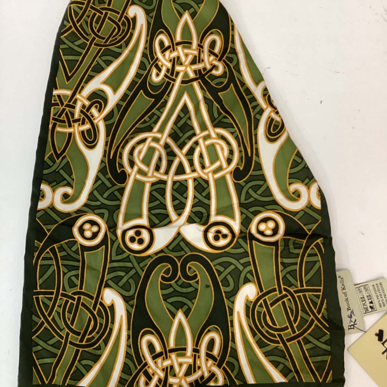 New - Books of Kells Womens Motif Velour Scarf Green / Pattern