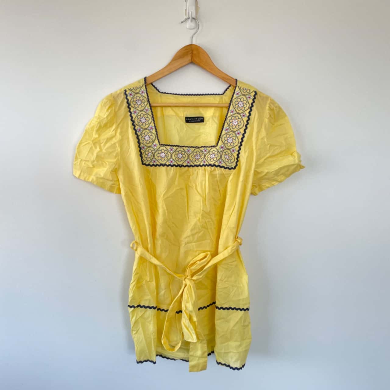 Lilly And Lou Yellow Floral Shirt Blouses Top Plus Size 18 / XXXL (s)