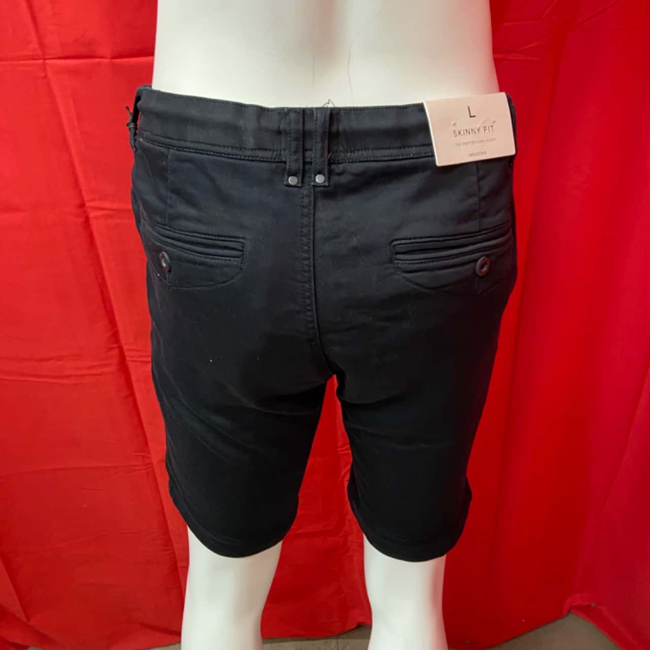 Industrie Mens Size L Black Skinny Fit Mens Shorts(s)