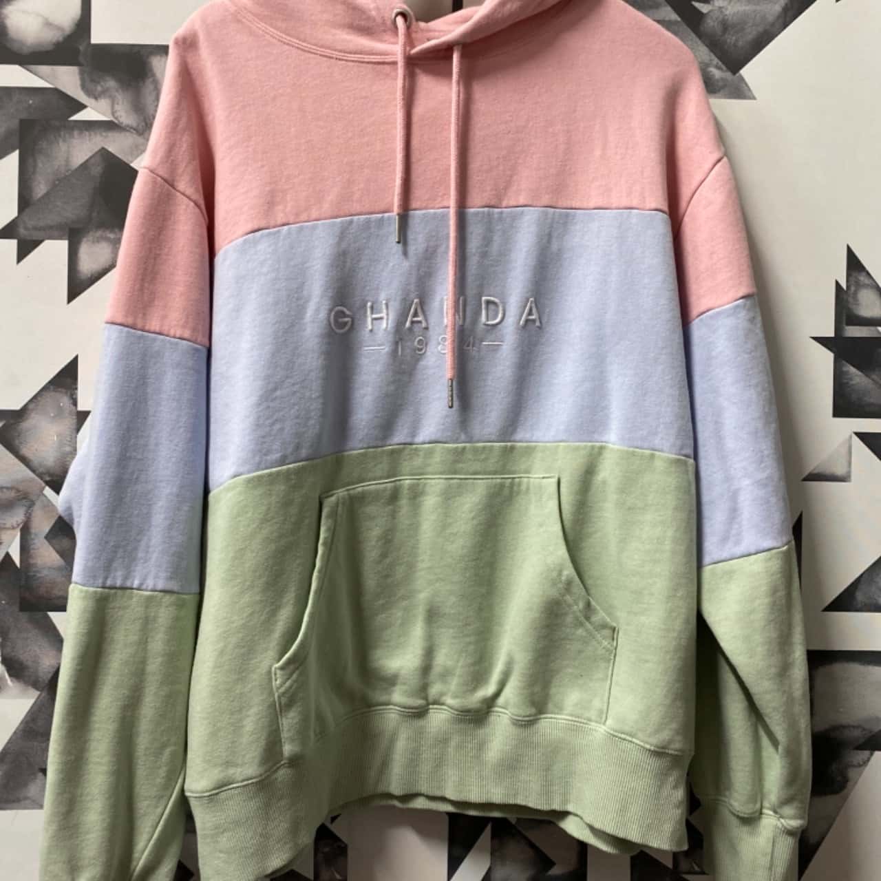 Ghanda Womens Size 14 Hoodie Blue / Green / Pink (s)