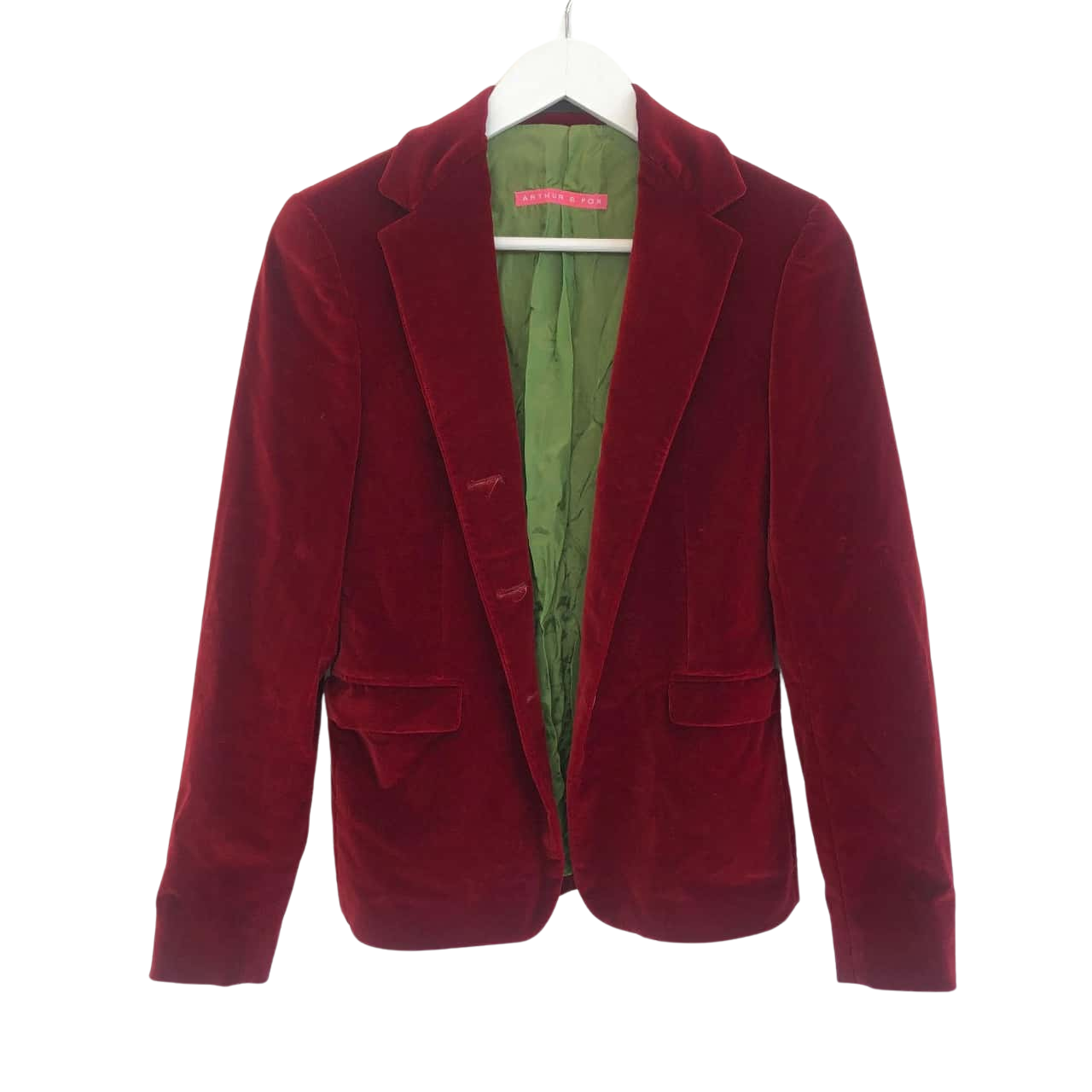 Arthur & Fox Red Velour Blazer (s)
