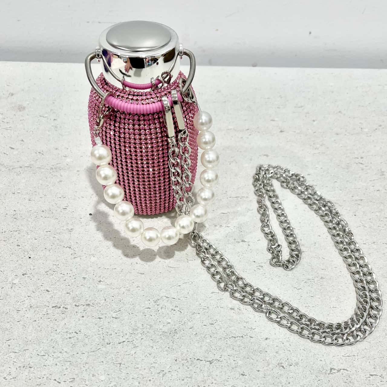 Swig Pink Gemstone/Pearl Drinking Flask.BNWOT(s)