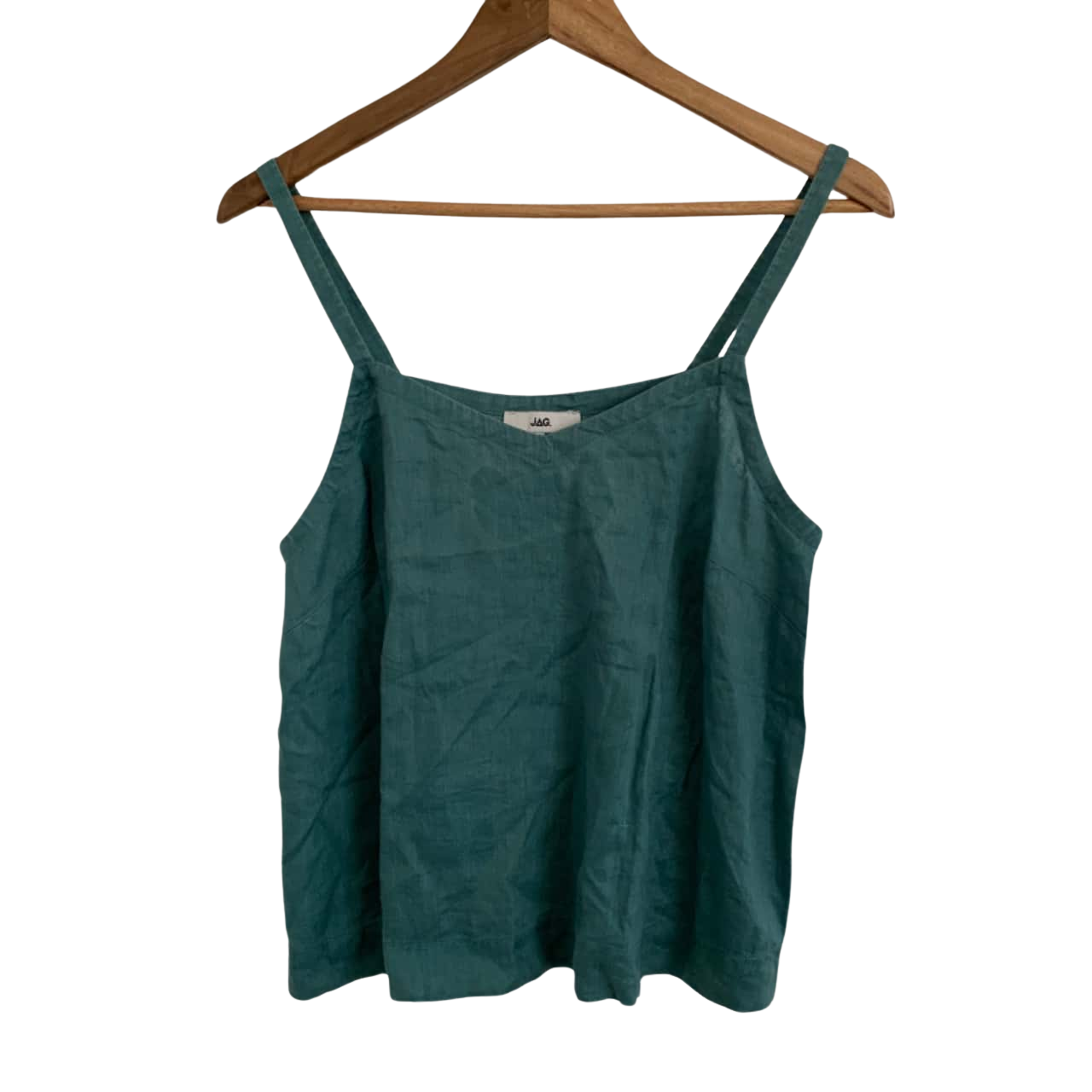 Jag Size 10 Turquoise Linen Singlet (s)