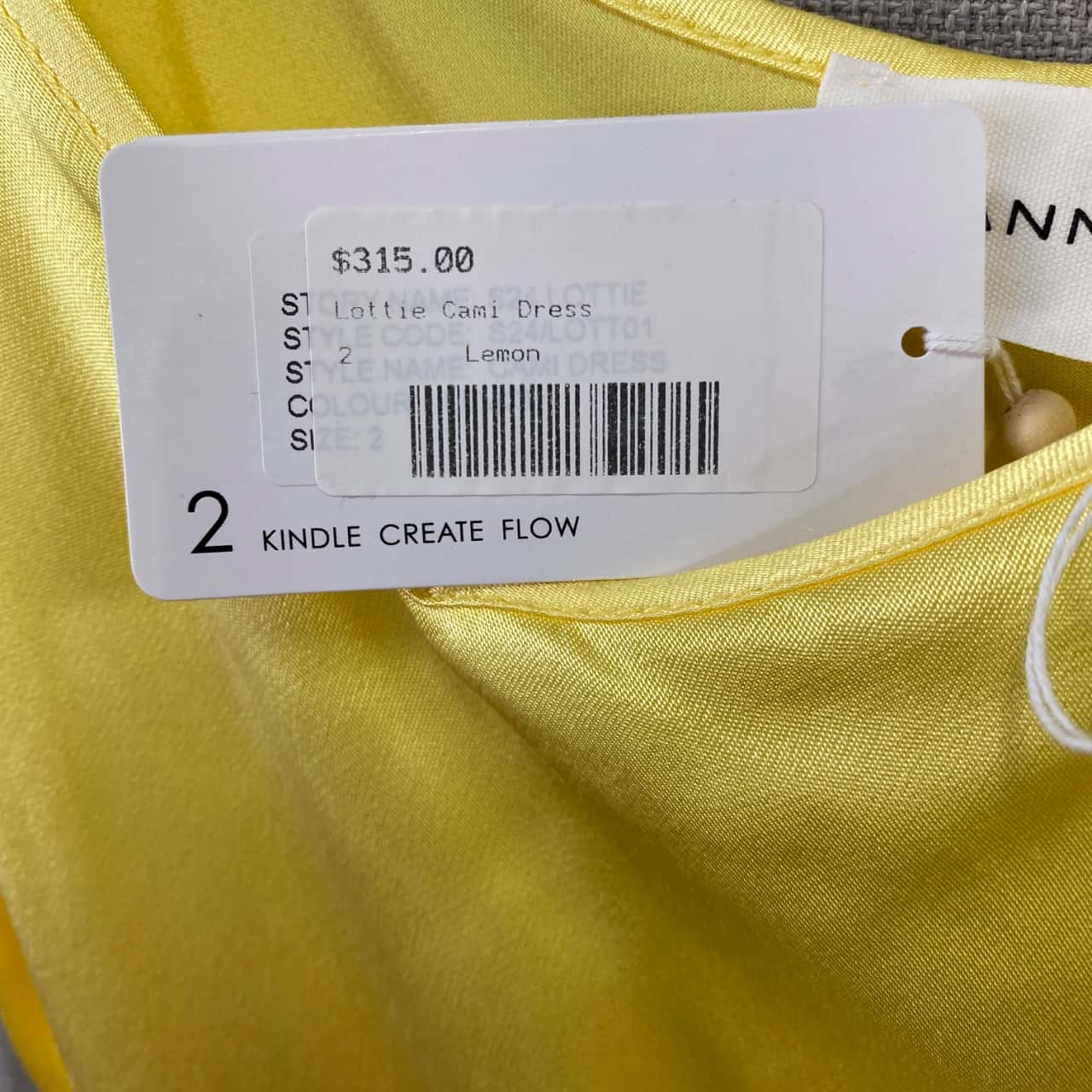 Flannel Womens Size 2 Shoestring Strap Dress Yellow RRP$315(s)