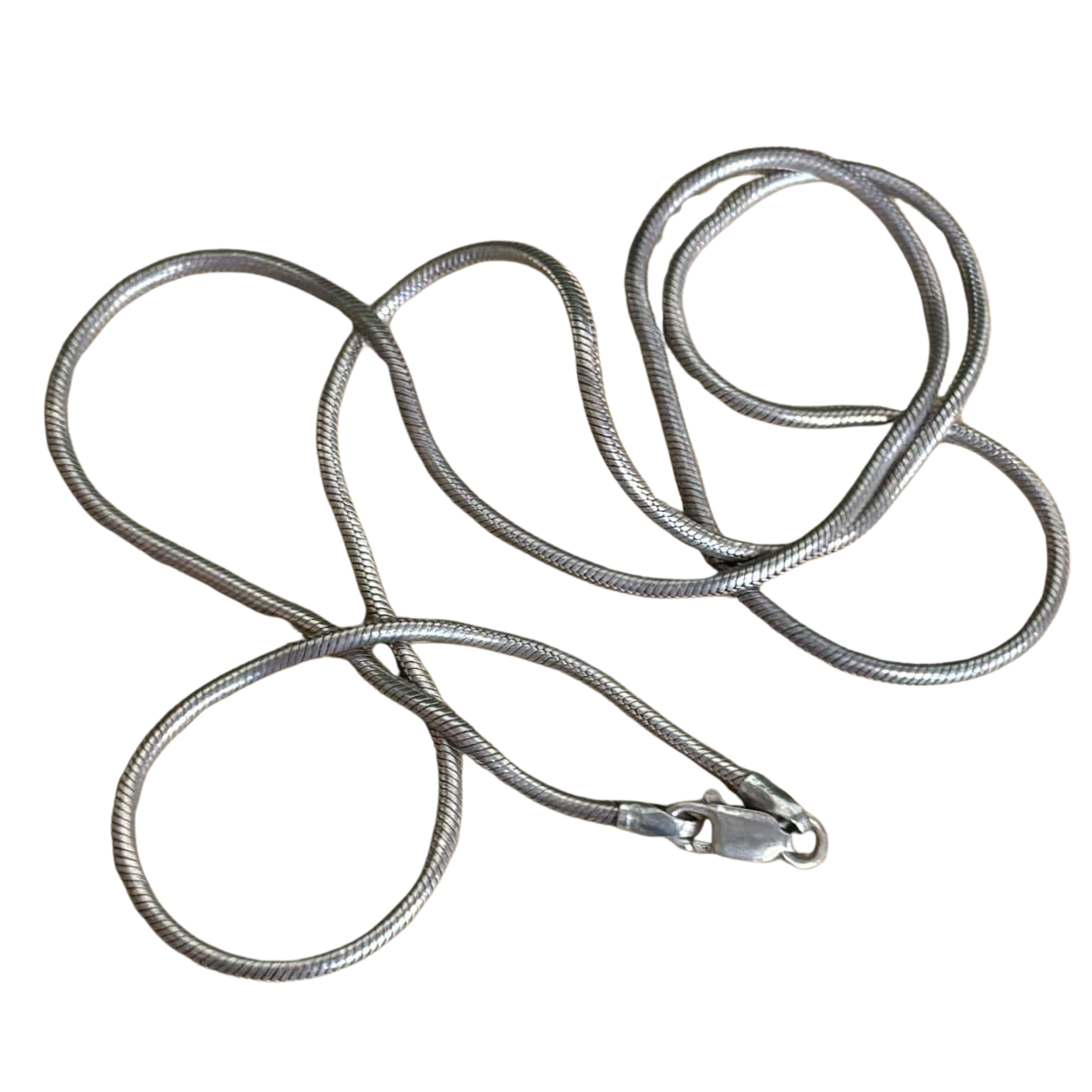 Silver Snake Link Chain Necklace (Stamped 925)(s)