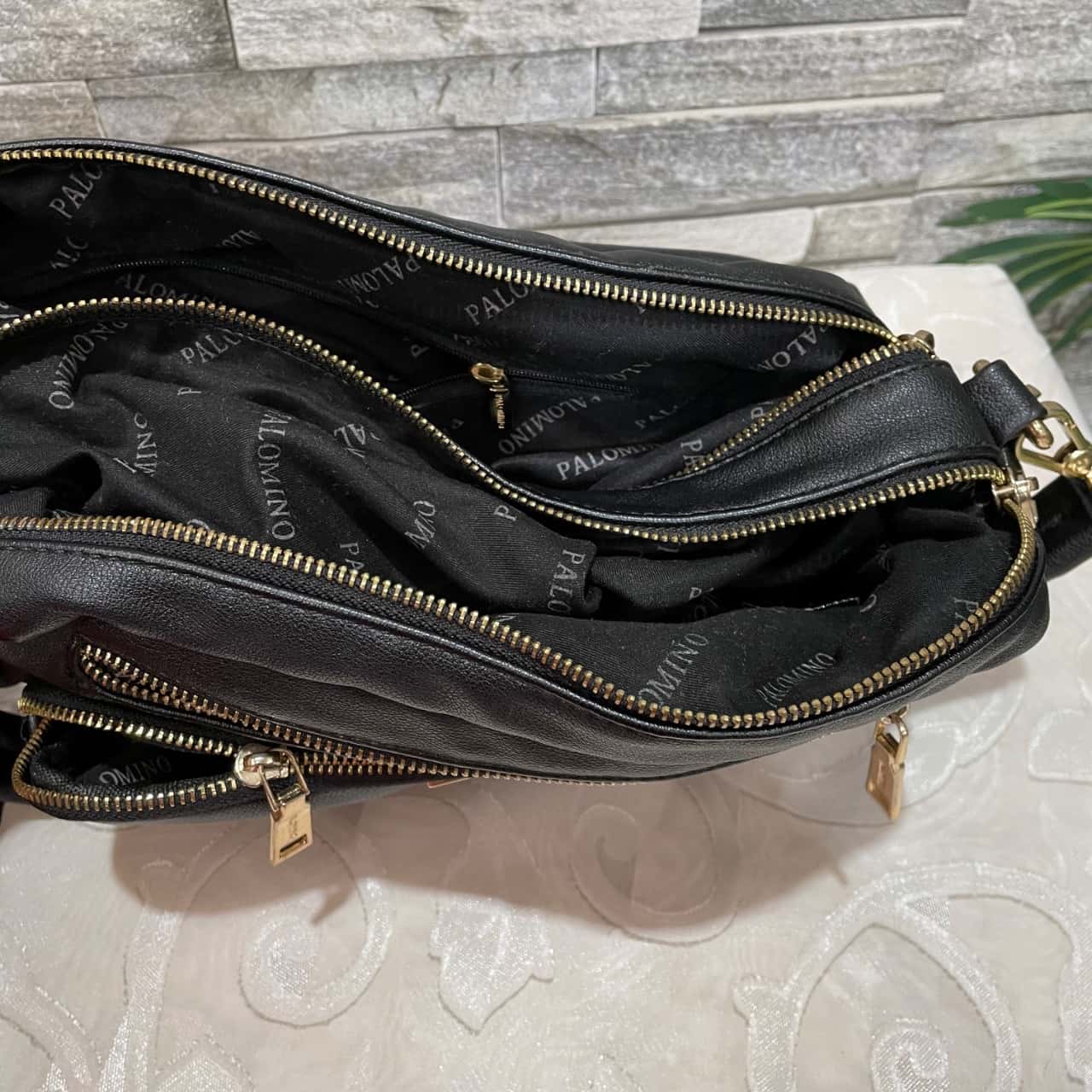 Palmino Womens Handbag Black/ Gold