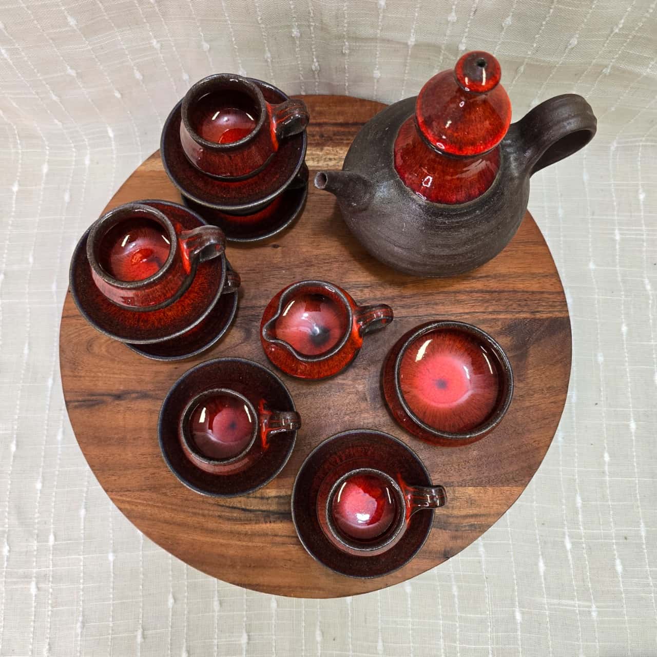 Vintage Henrik Ditlev Danmark Glazed Ceramic Tea Set