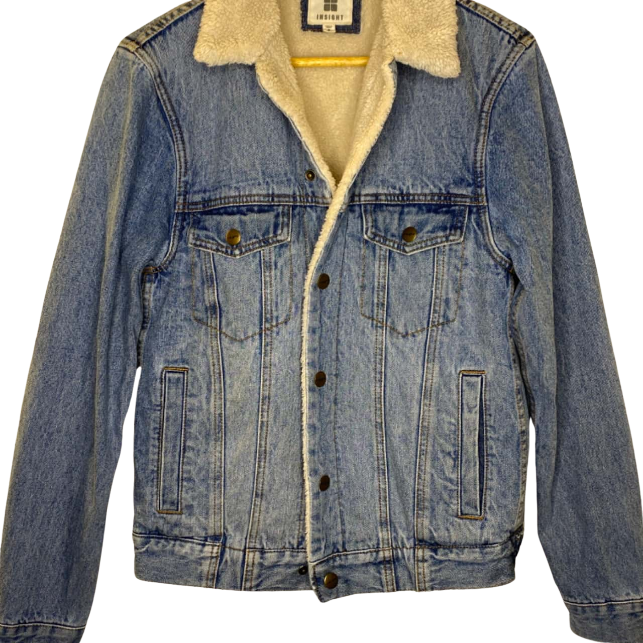 Insight Mens Size S Lined Denim Jacket Blue (s)