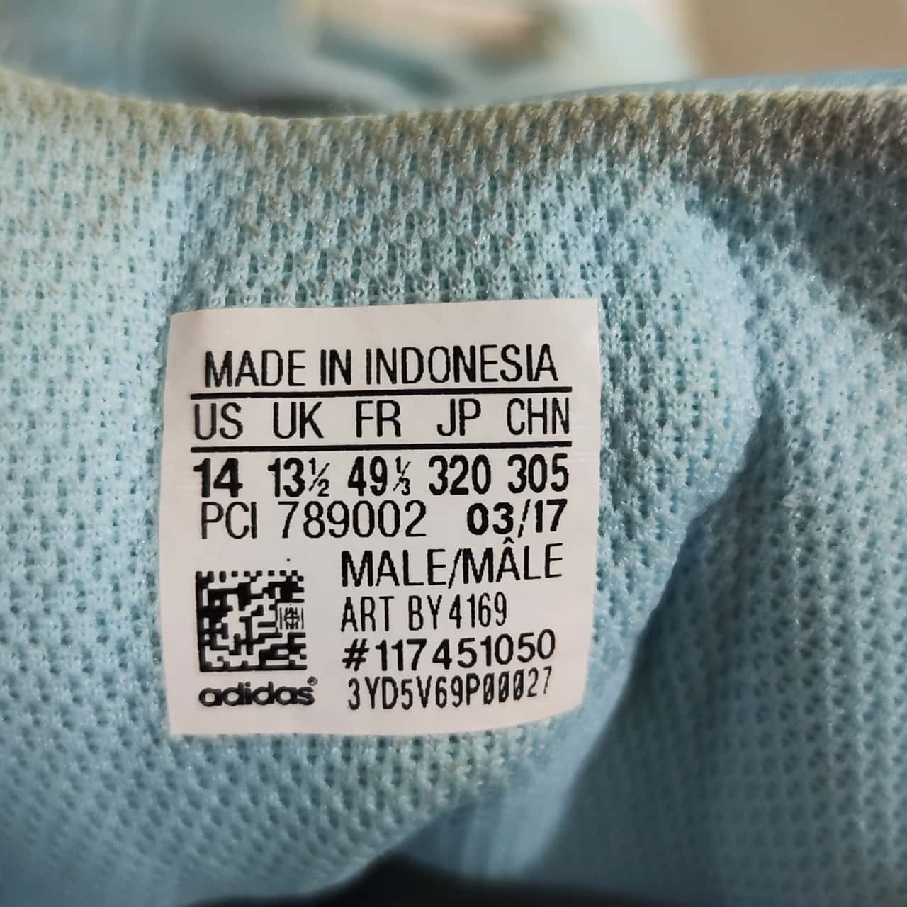 Adidas Mens Size 14 Sky Blue