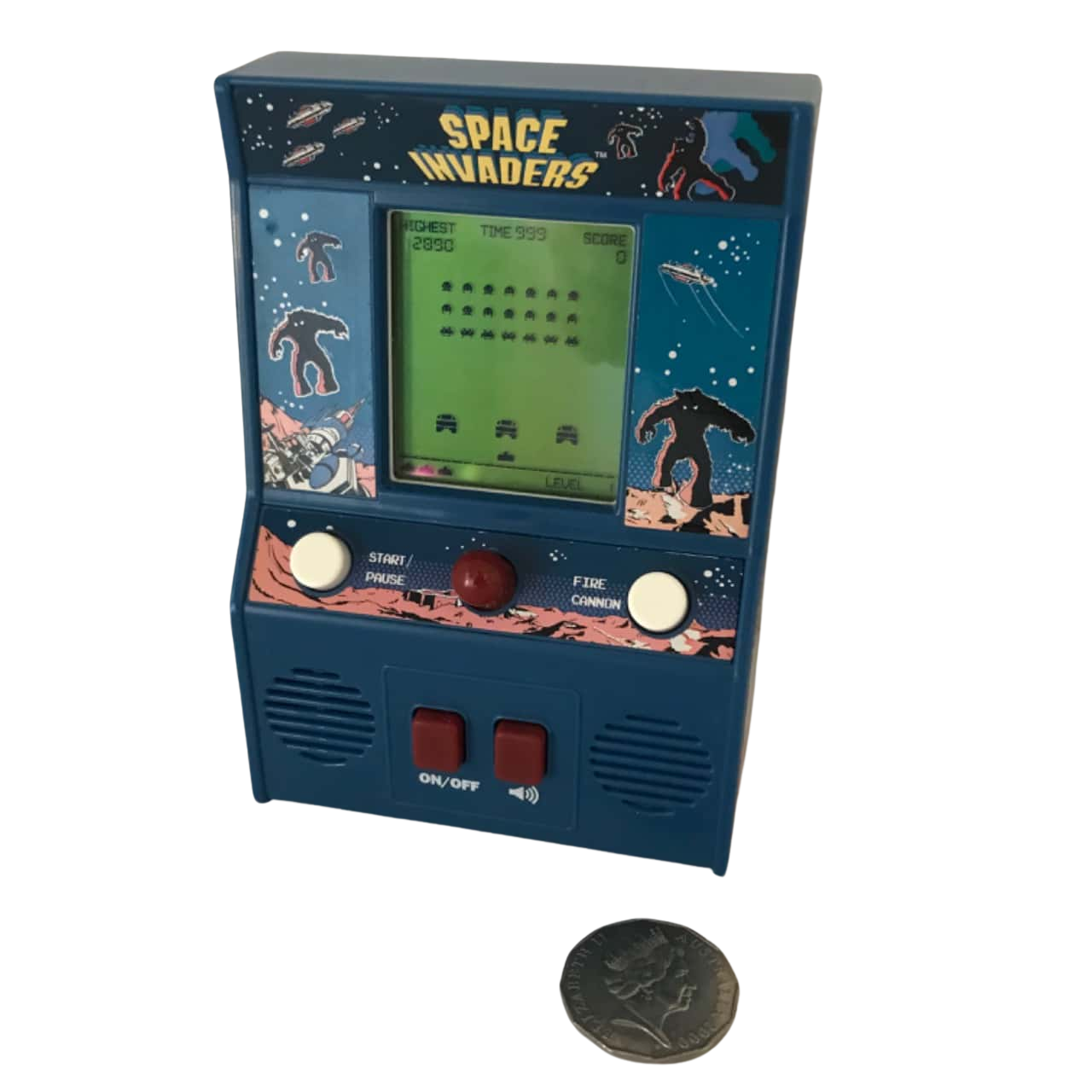 Fun Classic Space Invaders Retro Mini Arcade Game 15 x 10 cm Tested Works