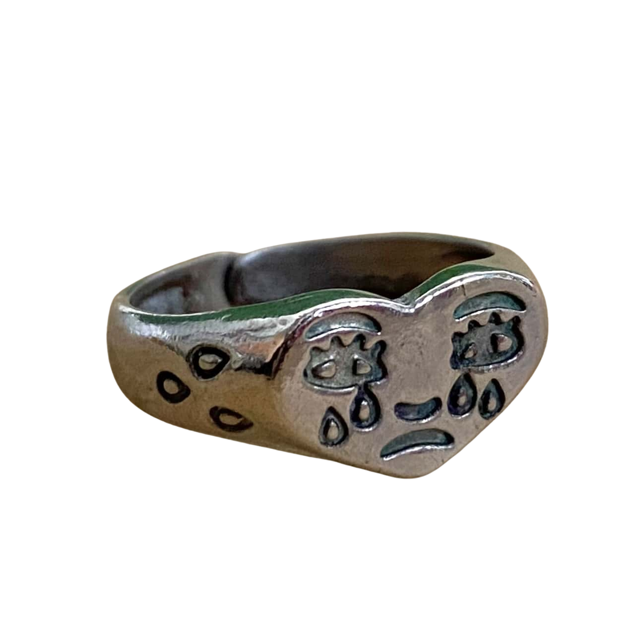 Sterling Silver Crying Heart Ring (Stamped 925)(s) - Used Good | Salvos ...