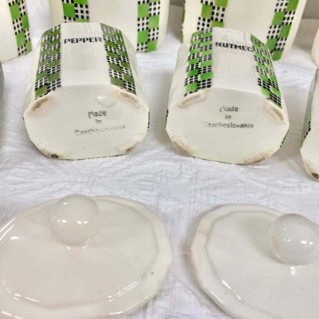 Rare Vintage Czechoslovakia Porcelain Canisters Set