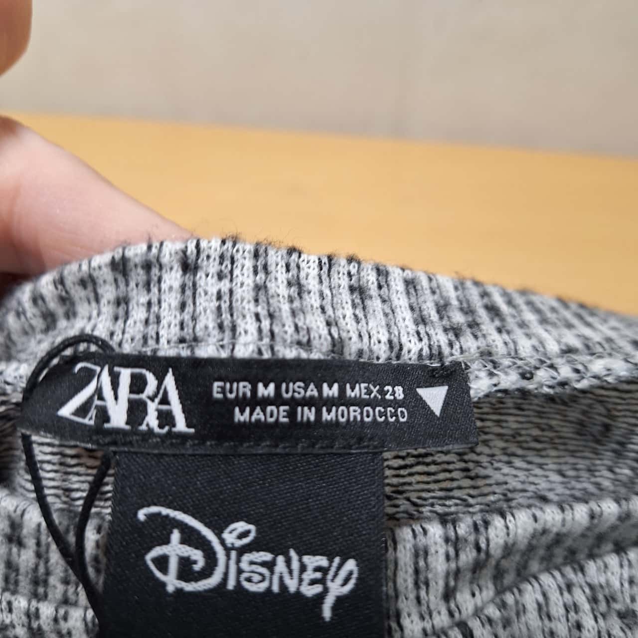 Zara X Disney Mickey Mouse Gray Soft Knit Shirt - size M