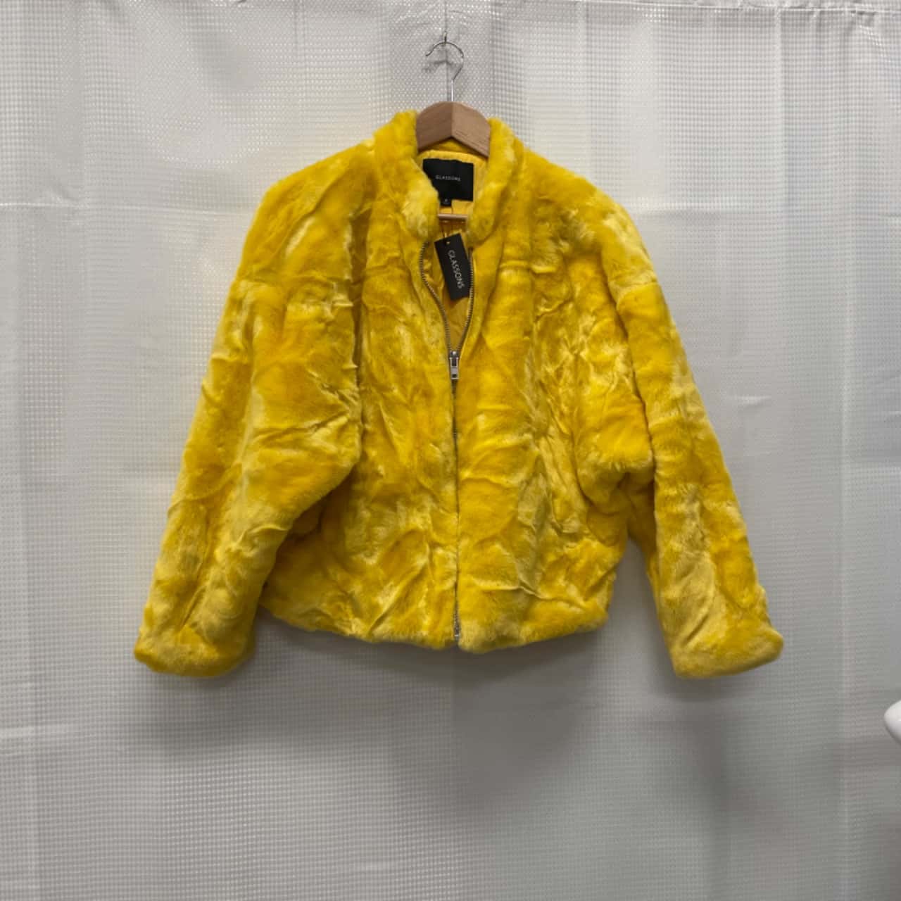 Glassons Womens Jacket Front Zipper Size S Yellow