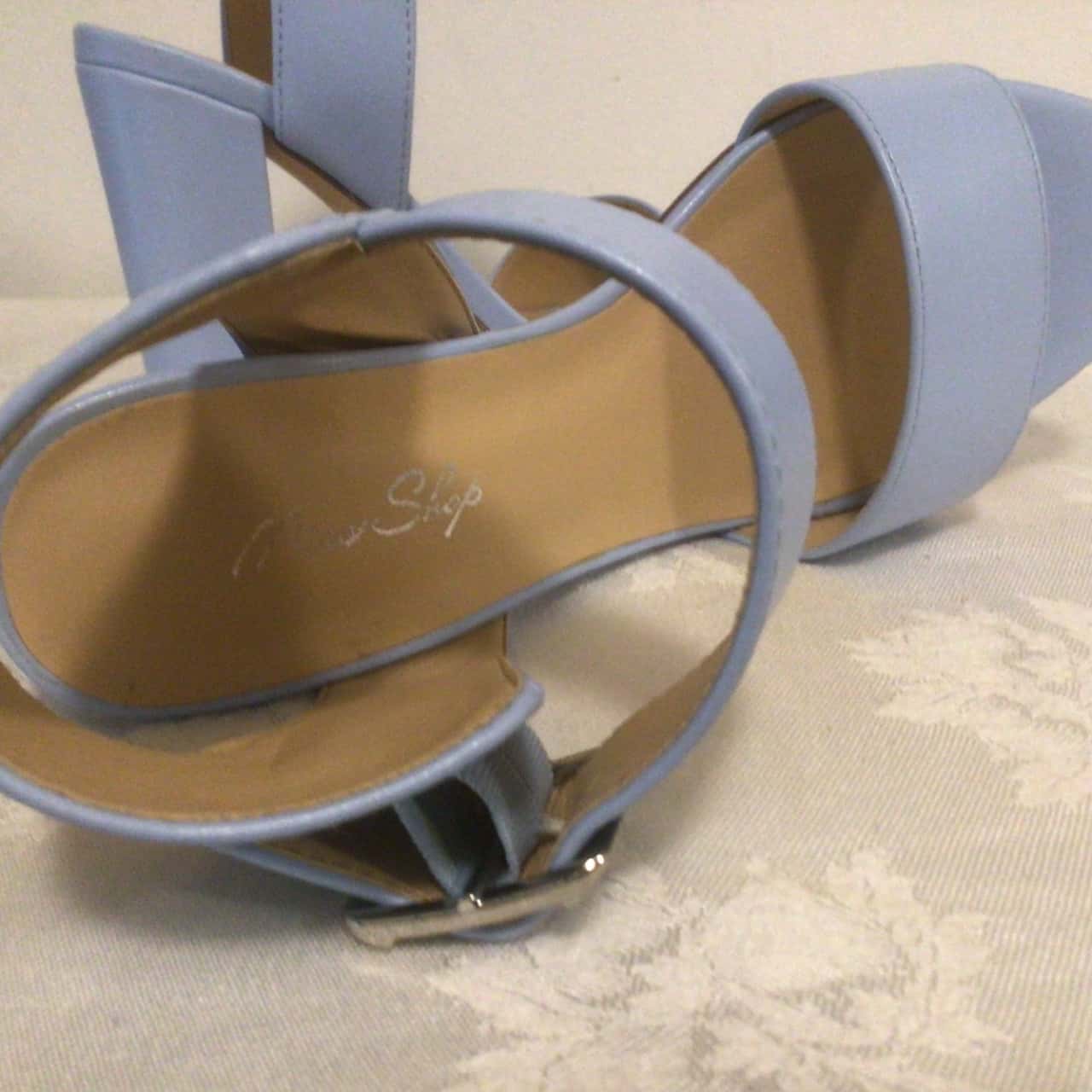 Miss Shop Womens Strappy Heels Size 7 Baby Blue (s)