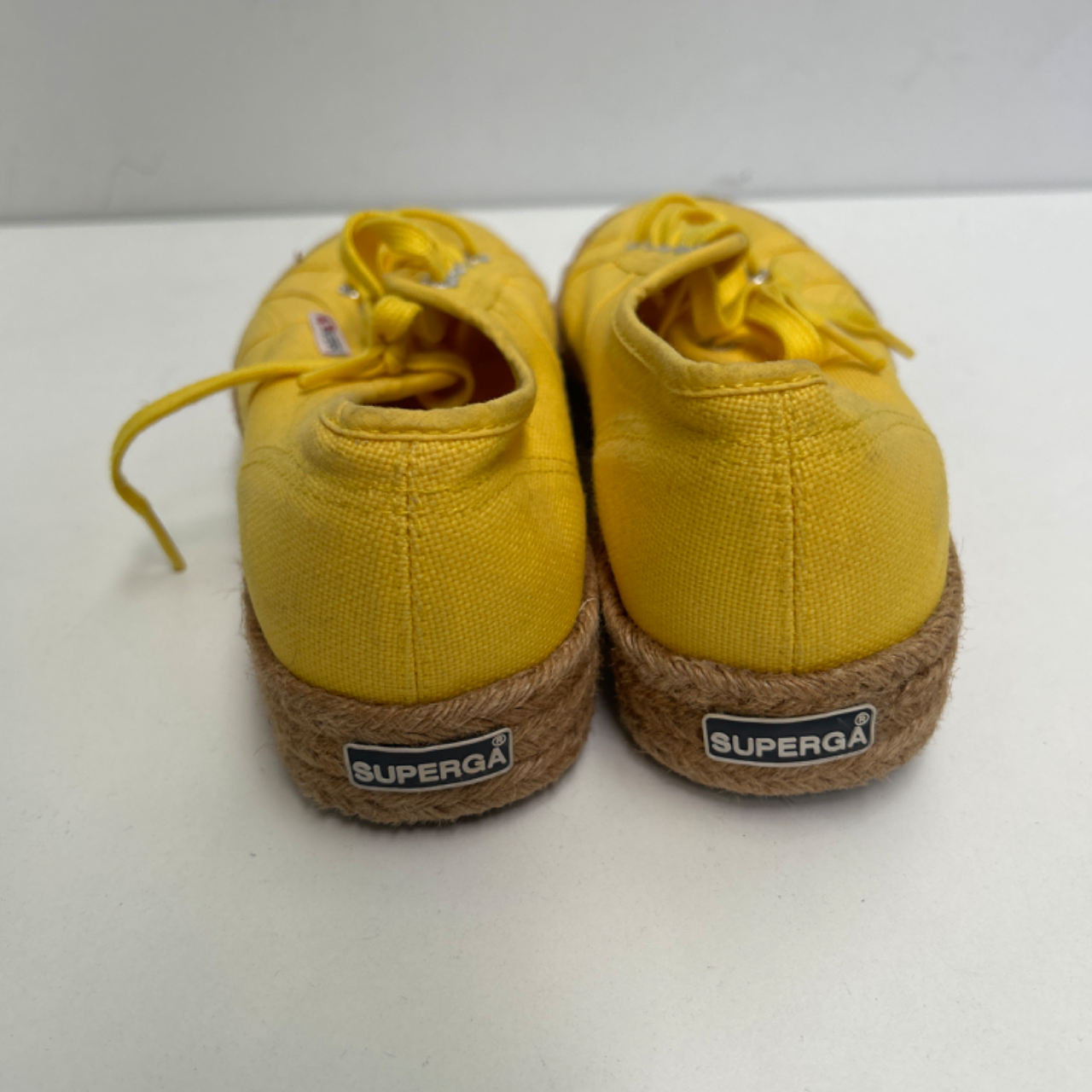 Superga Size 38 Yellow with woven sole (s)