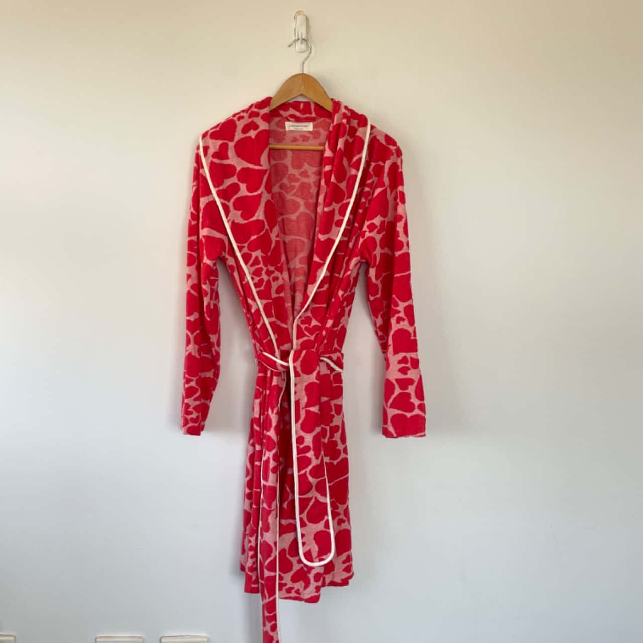Peter Alexander Red Heart Pattern Bathrobe Size 12 / L (s)