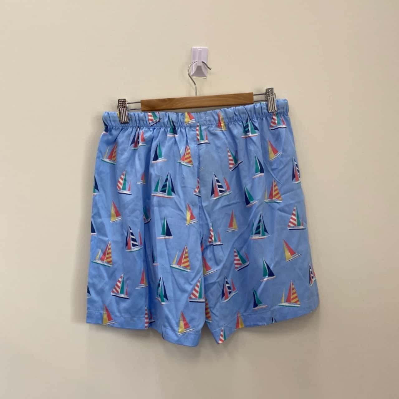 Peter Alexander Mens Pyjama Shorts Summer Size M Blue Yachts