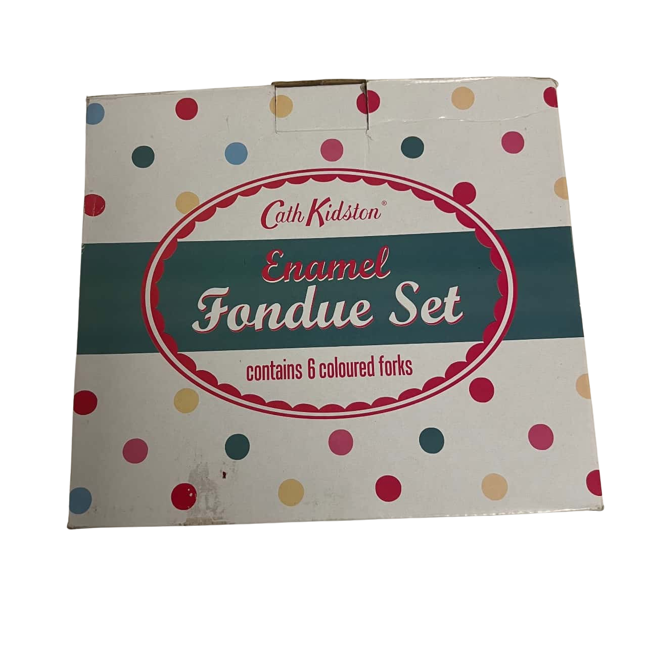 Cath Kidston Fondue Set - White with Polka Dots