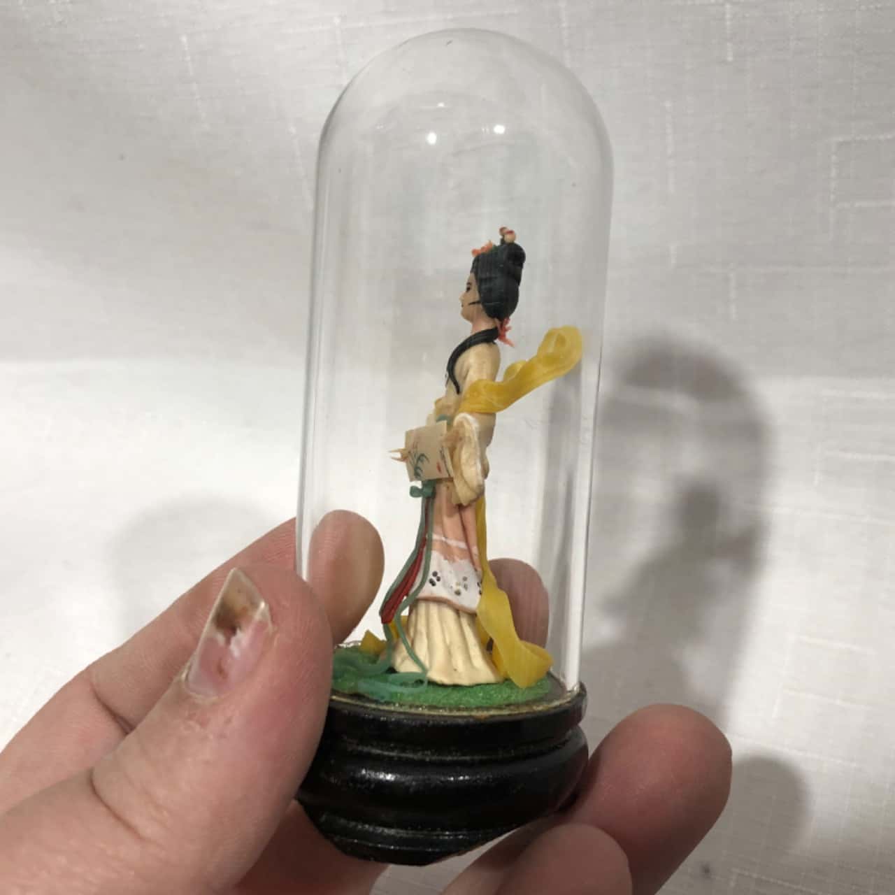 Vintage Miniature Japanese Geisha Figurine In Sealed Glass Dome(s)