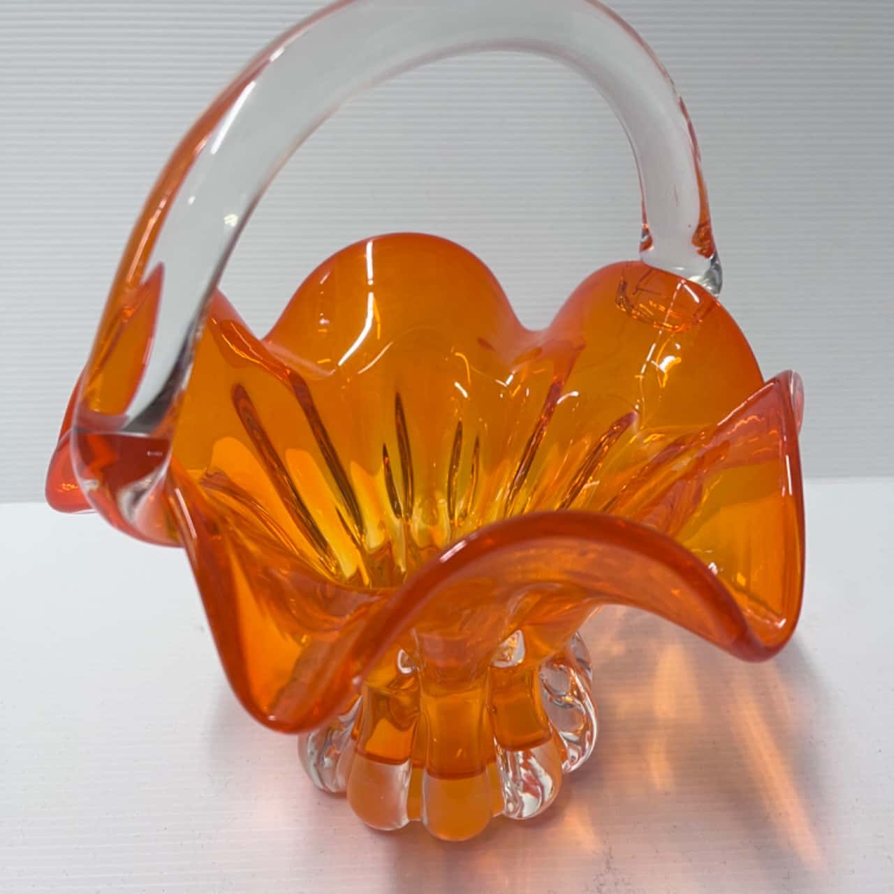 Beautiful Orange Glass Basket(s)