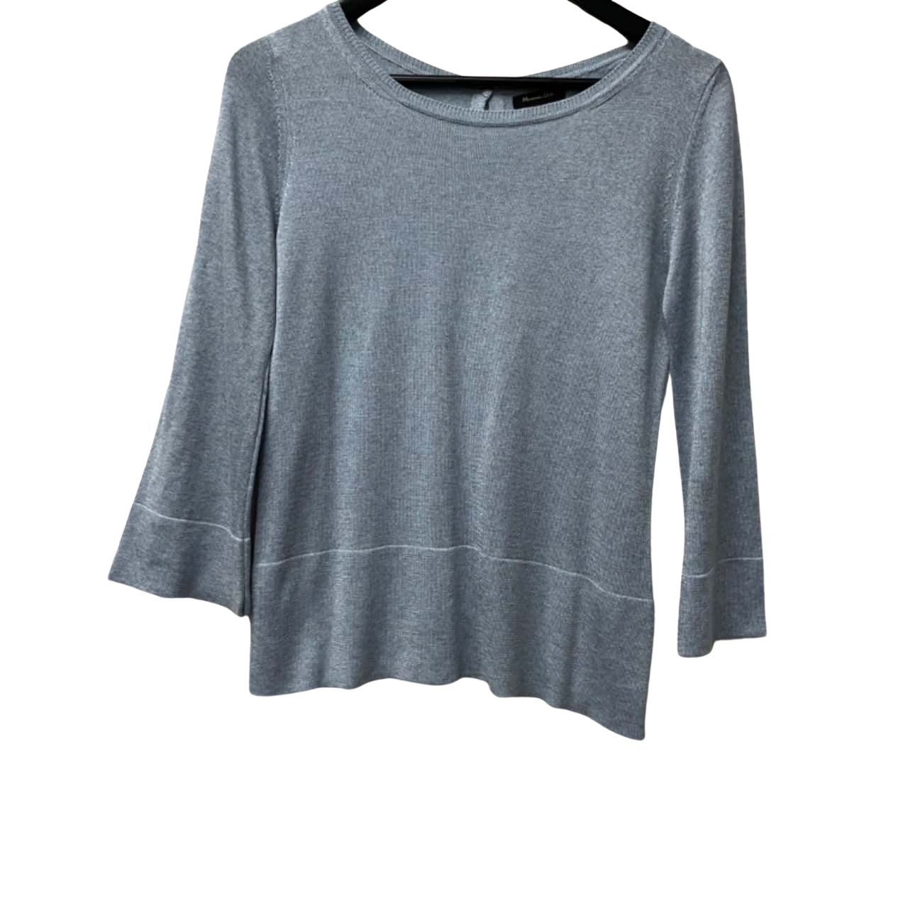 Massimo Dutti Womens Long Sleeve/Knit Top Size S Light Blue/Grey