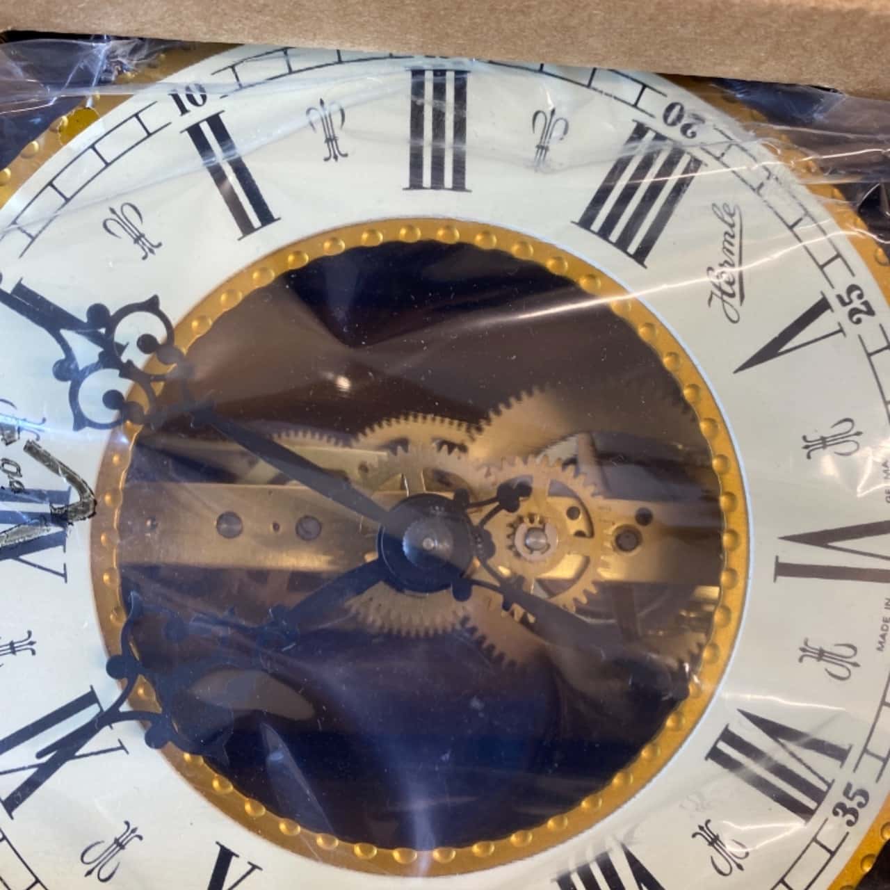 Hermle 62cm Black Mechanical Skeleton Wall Clock - New In Box(s)