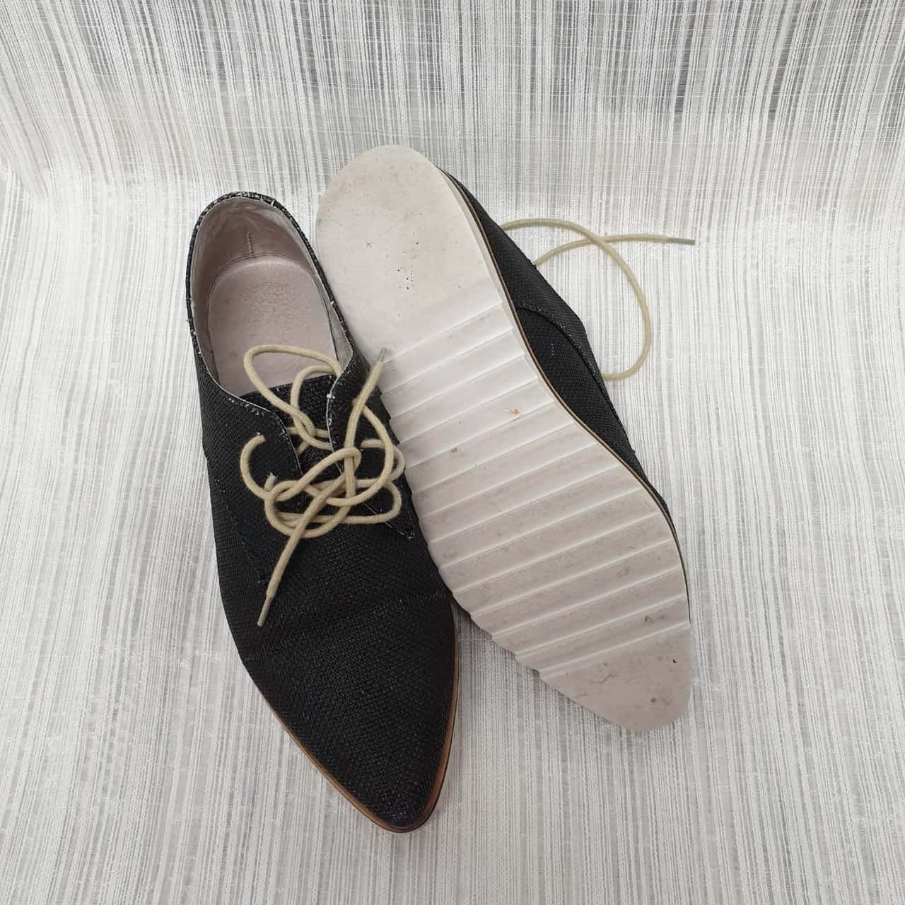 ZK Footwear Trill Super Smart Black Raffia Lace Up Shoes Size 38 - Still With Packing & Box ...