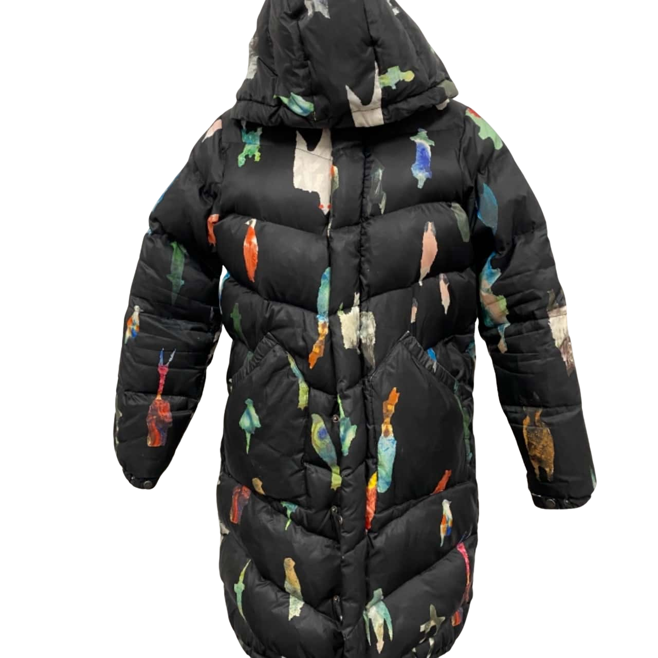 Gorman Womens Size 8 Black / Multicoloured buy Fred Flowers puffer Coat (s)