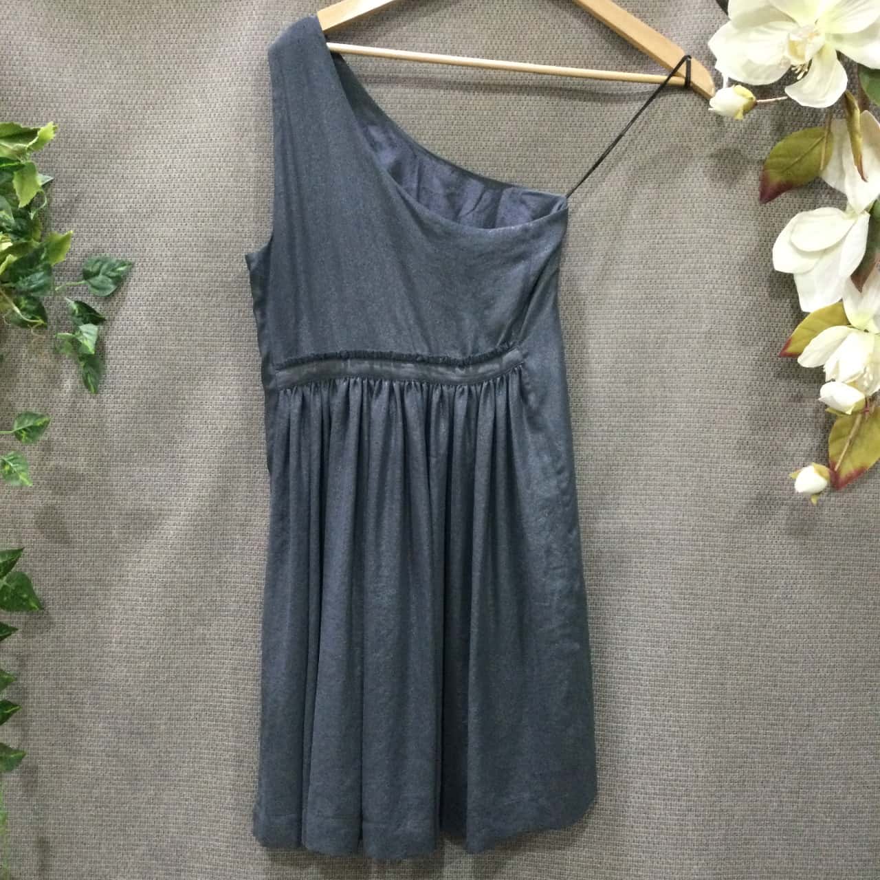 Country Road Womens One Shoulder Dress, Size 4 Grey