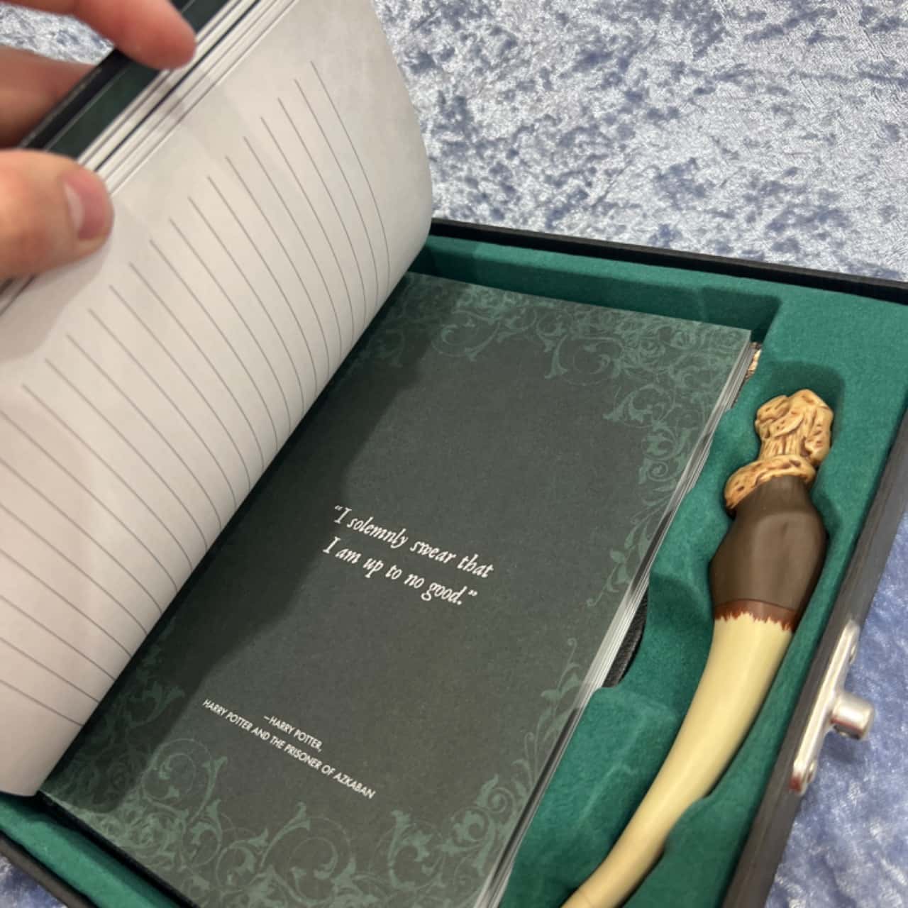 Harry Potter Dark Arts Book w/ Death Eater Mask & Basilisk Fang Pen(s)