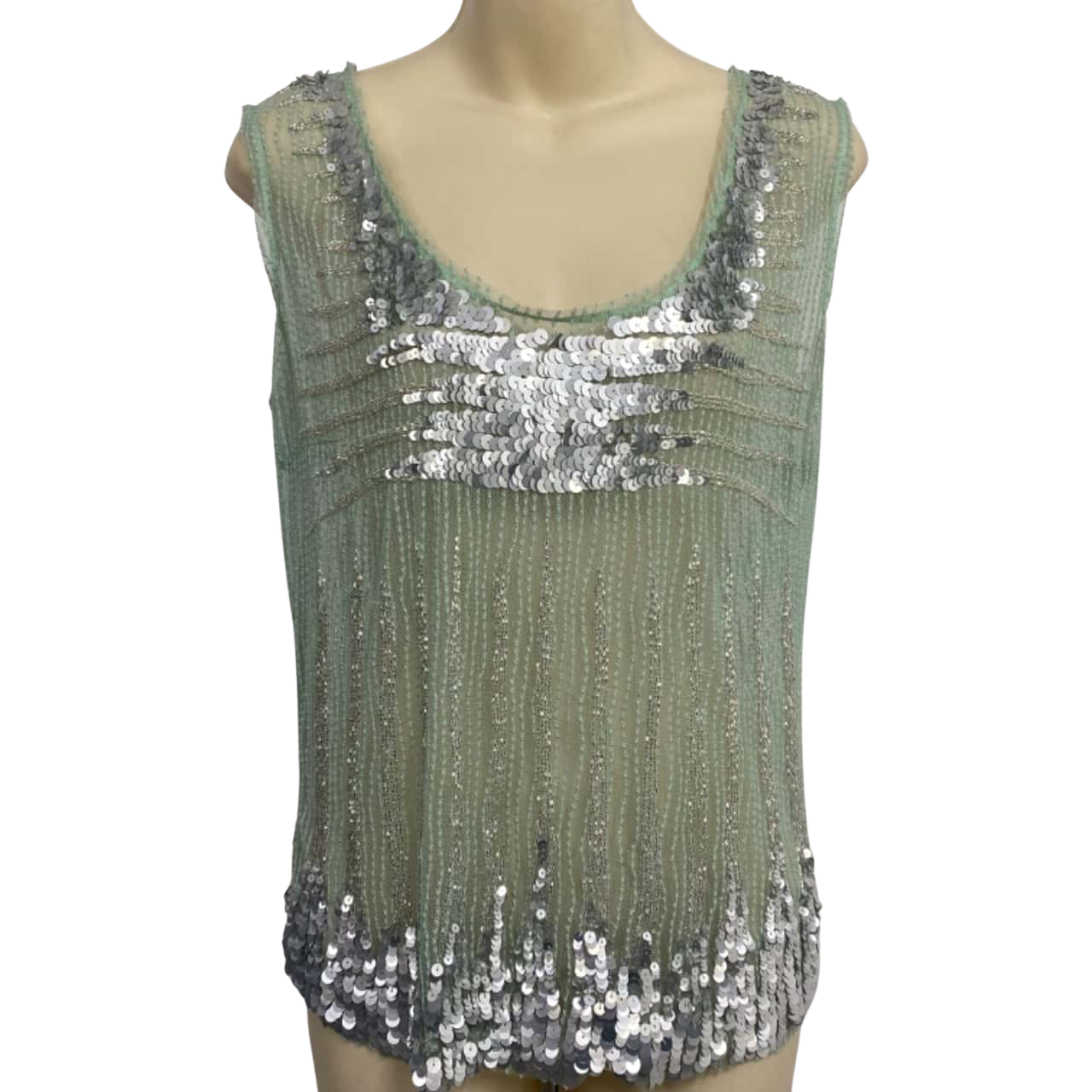 George Gross Vintage Womens Size 14 Turquoise Sequinned Top(s)