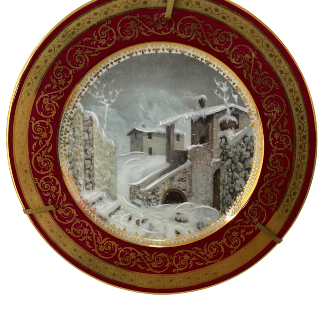 Limoges France Winter Scene Plate - Small Side Plate(s)
