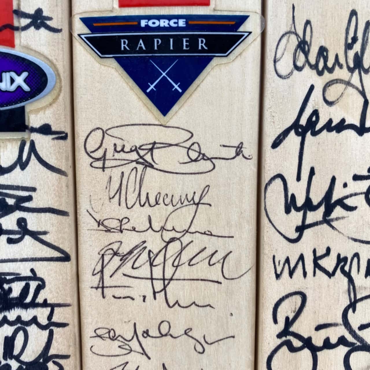 Three Miniature Signed Cricket Bats, Glen McGrath, Adam Gilchrist and ...