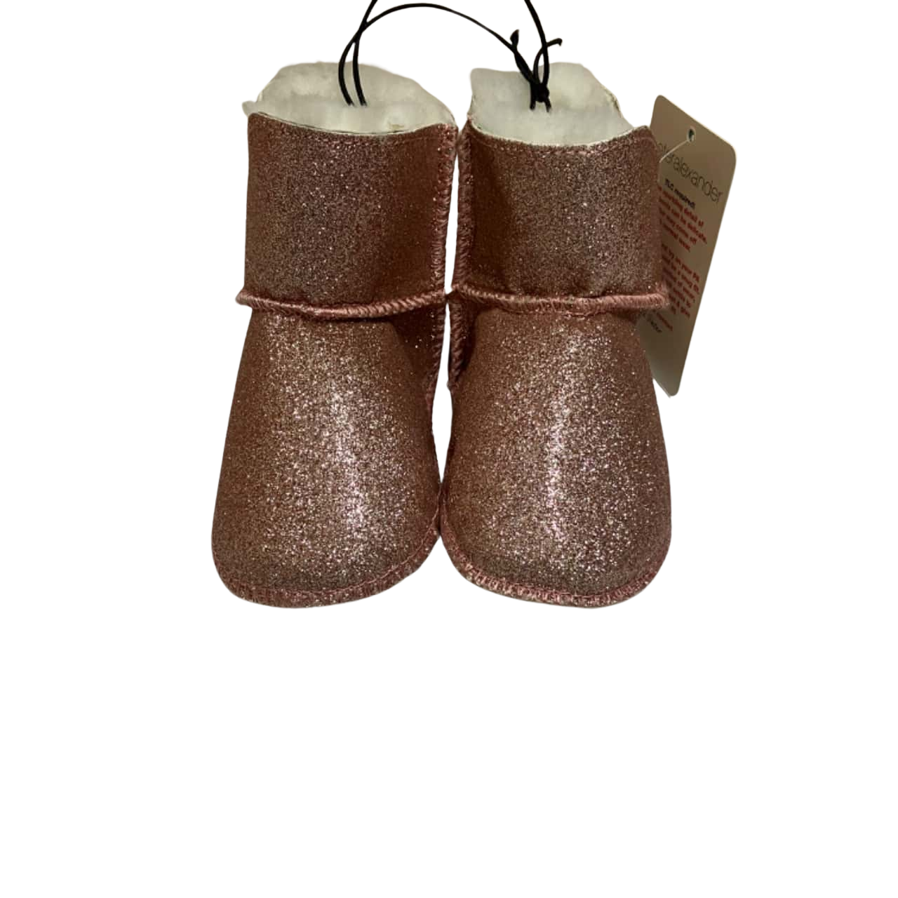 Peter Alexander Rose Gold Glitter Sheepskin/Cow Suede Boots Size 12-18M ...