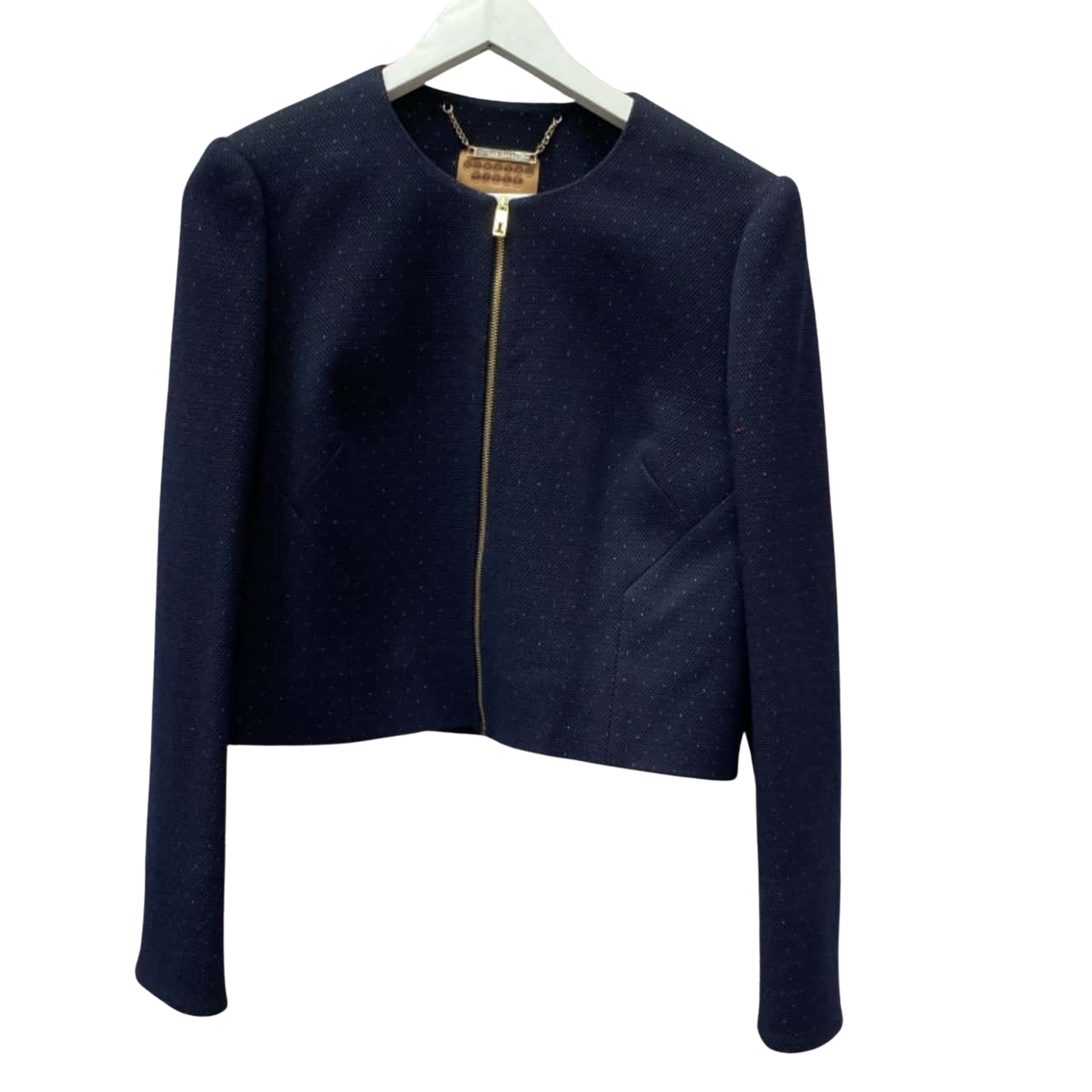 Womens Ted Baker London Blue Cropped Jacket Size 4(s)
