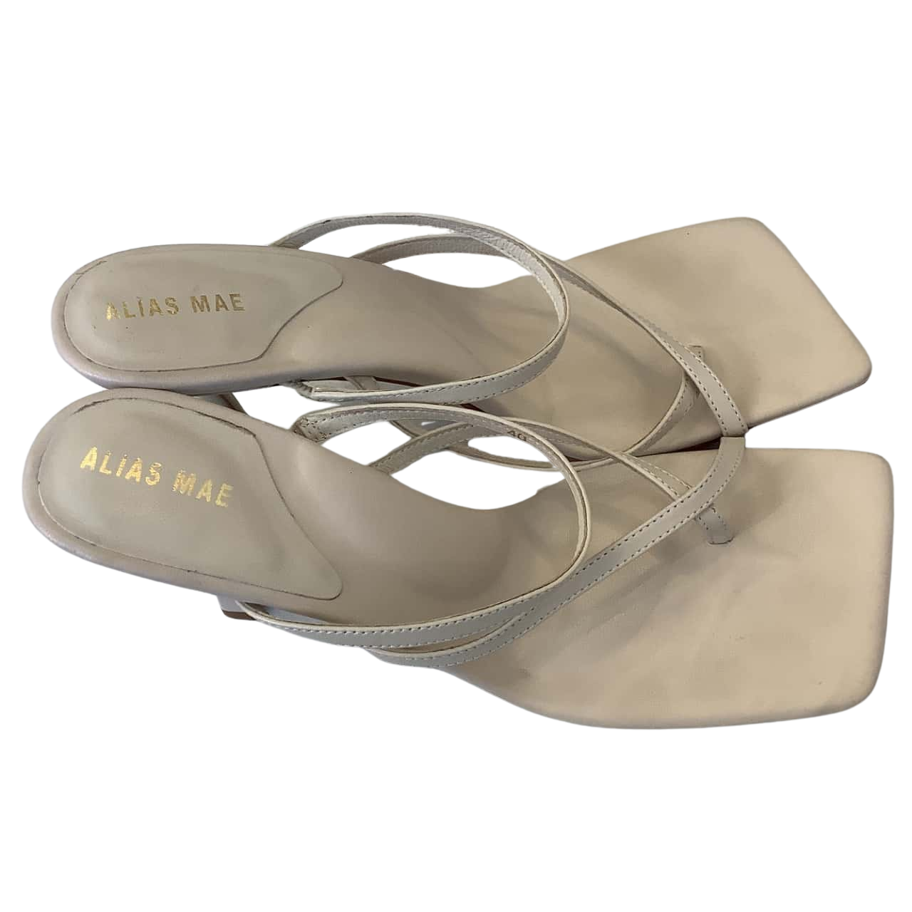 Alias Mae Womens AUS Size 8.5-9 Leather Heel Sandals Cream