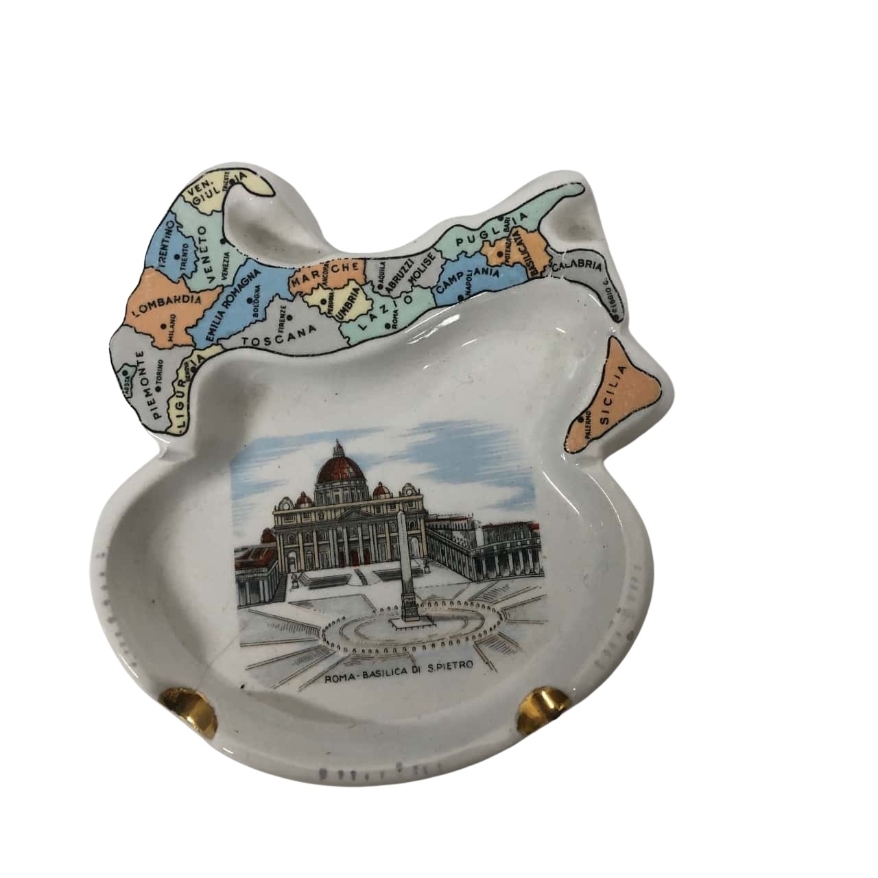 Ashtray with Map of Italy(s)