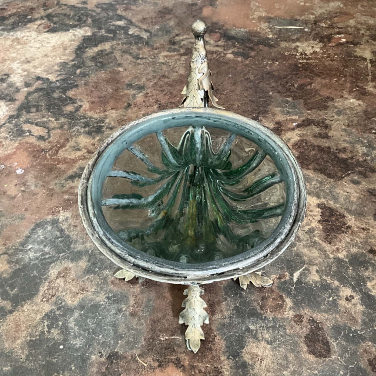 Gorgeous Cornucopia Glass Bowl in Metal Casing(s)